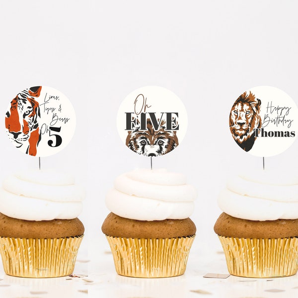 Tiger Cupcake Toppers Printable - Etsy