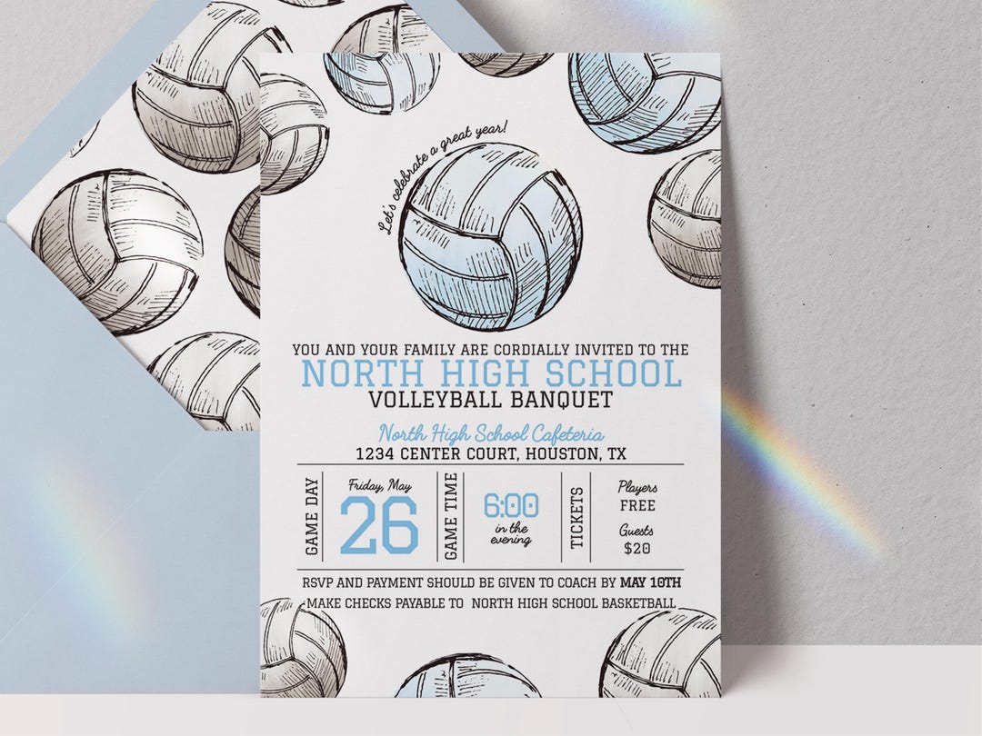 Volleyball Banquet Invitation Volleyball Flyer for End of Season ...