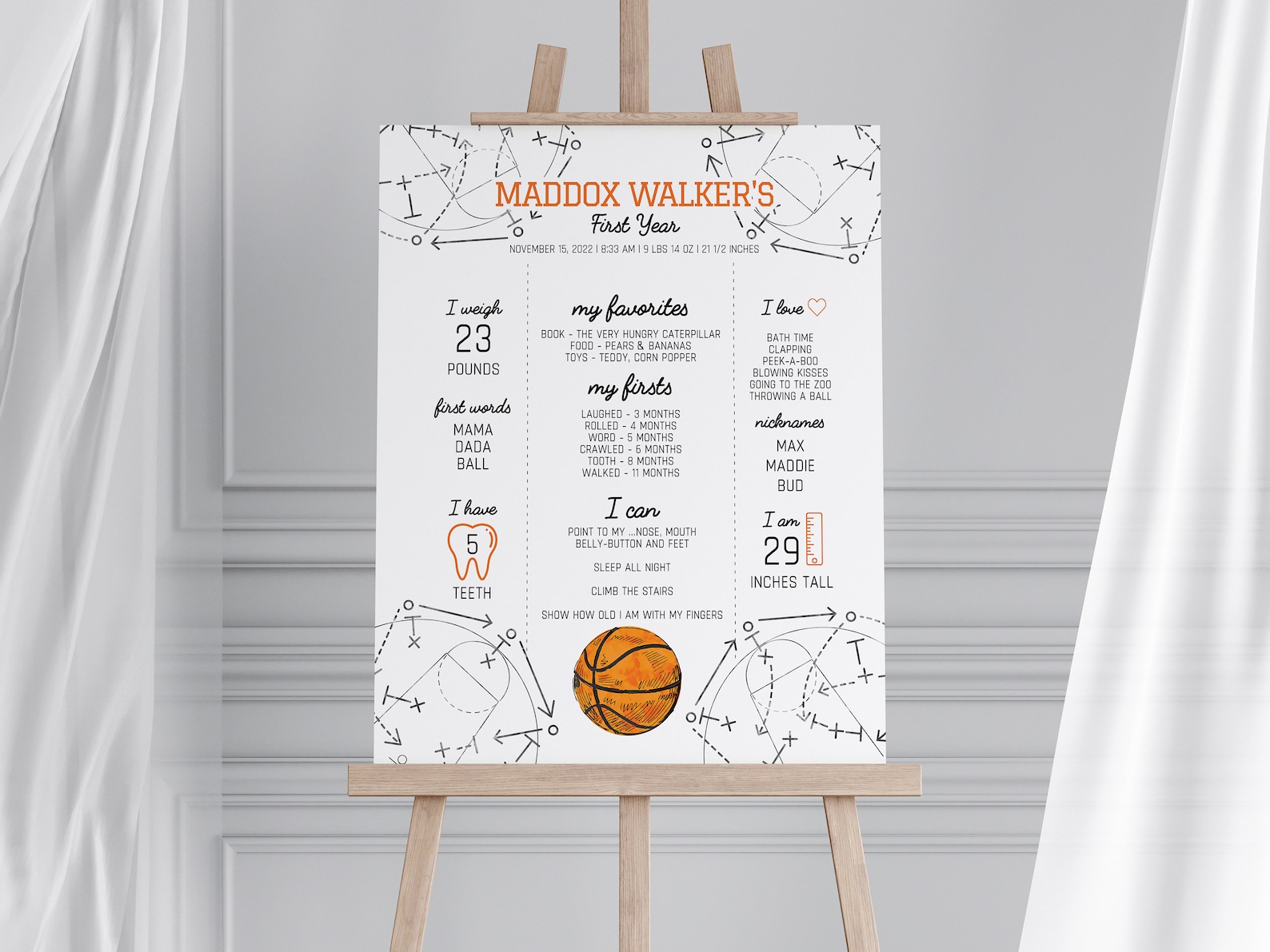 Editable Basketball Milestone Sign Basketball Birthday First - Etsy