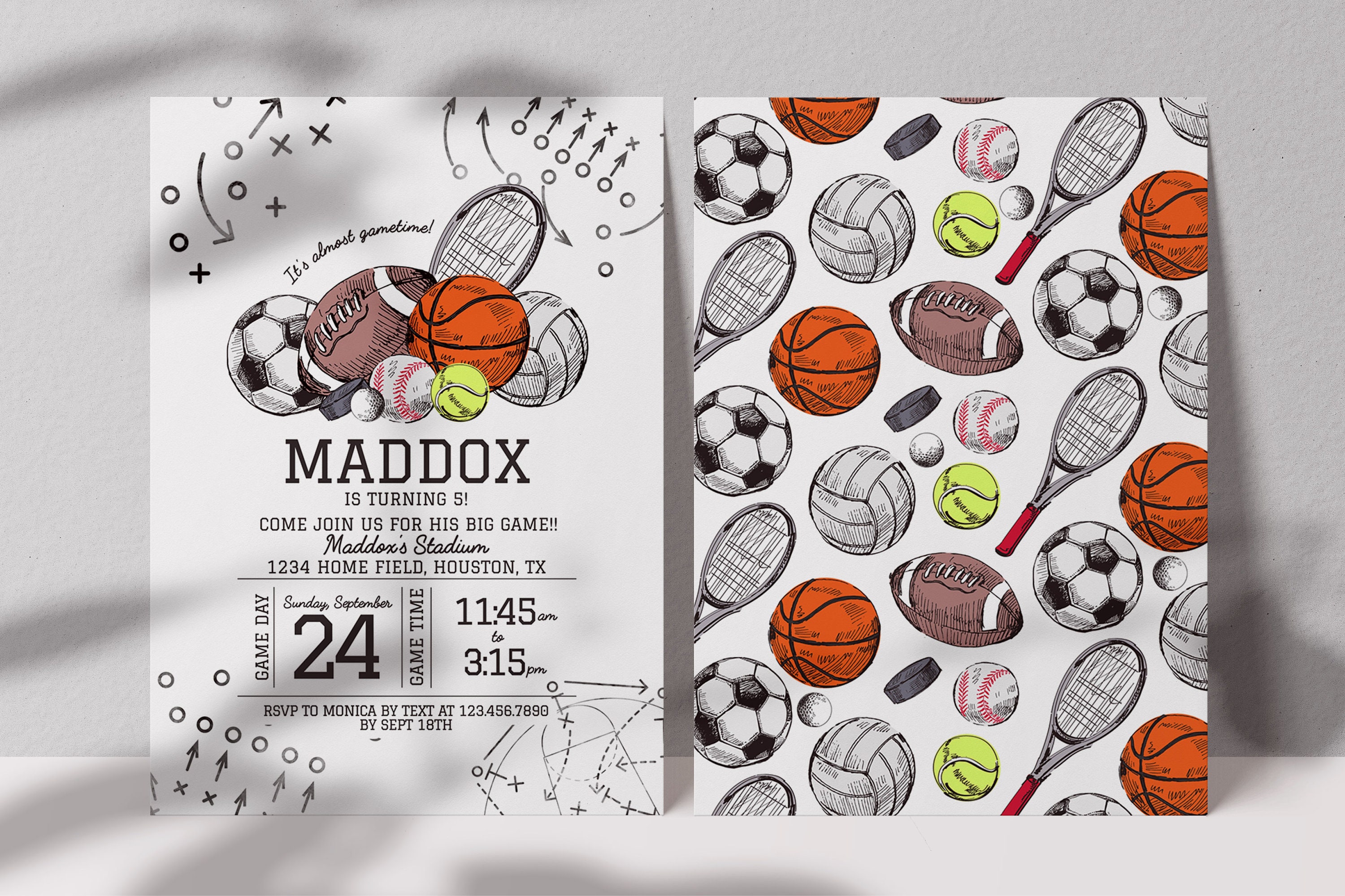 Editable Sports Invitation, All Star Birthday Invitation, Allstar ...