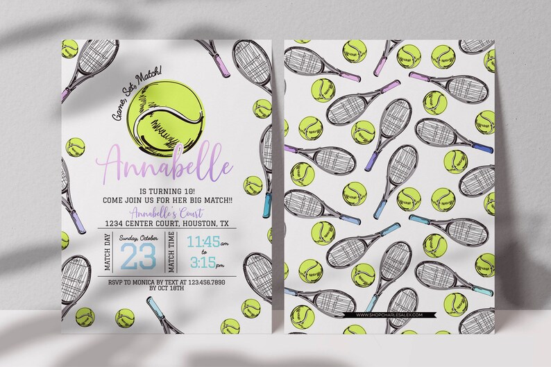 Editable Tennis Invitation Tennis Birthday Party Invitation - Etsy