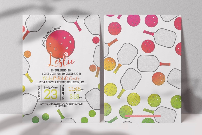 Editable Pickleball Invitation Pickle Ball Birthday Party - Etsy