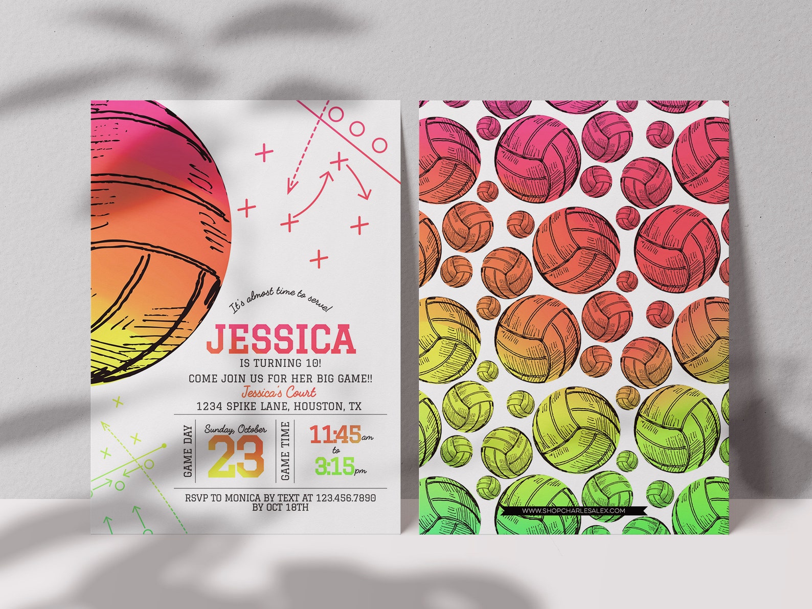 Editable Volleyball Invitation, Girl Volleyball Birthday Invitation ...