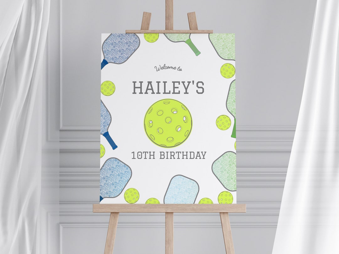 Editable Pickleball Welcome Sign Pickleball Birthday Sign Pickleball ...
