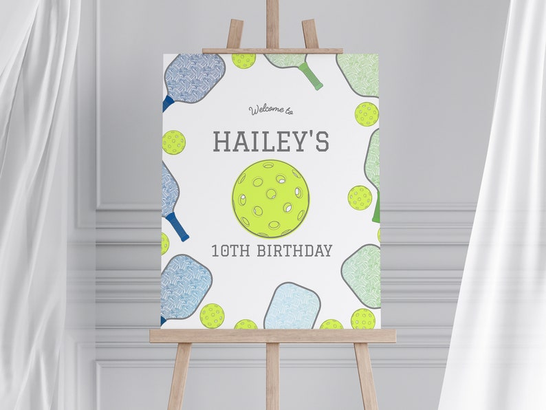 Editable Pickleball Welcome Sign Pickleball Birthday Sign Pickleball ...