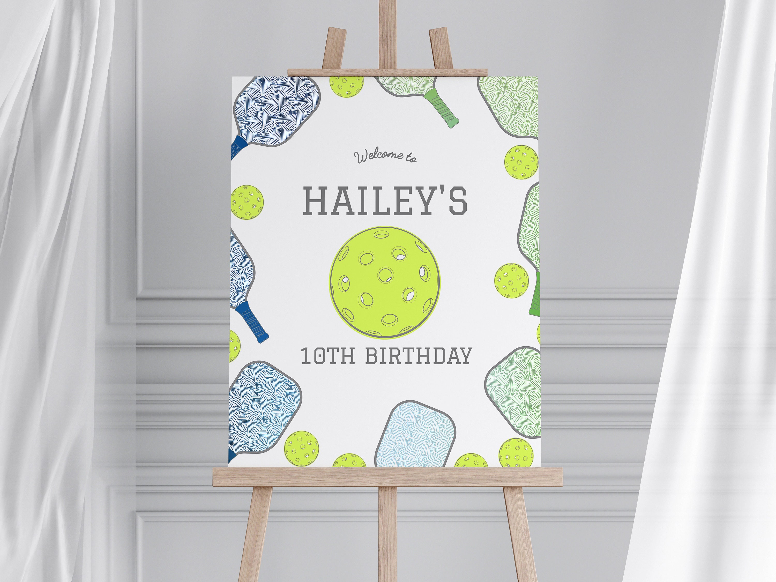 Editable Pickleball Welcome Sign Pickleball Birthday Sign Pickleball ...