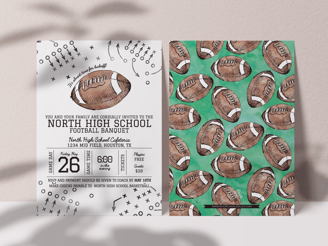Editable Football Banquet Invitation Football Banquet Flyer - Etsy