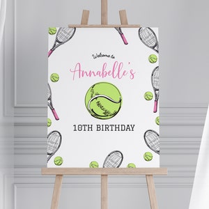 Editable Tennis Welcome Sign, Tennis Birthday Sign, Tennis Birthday ...
