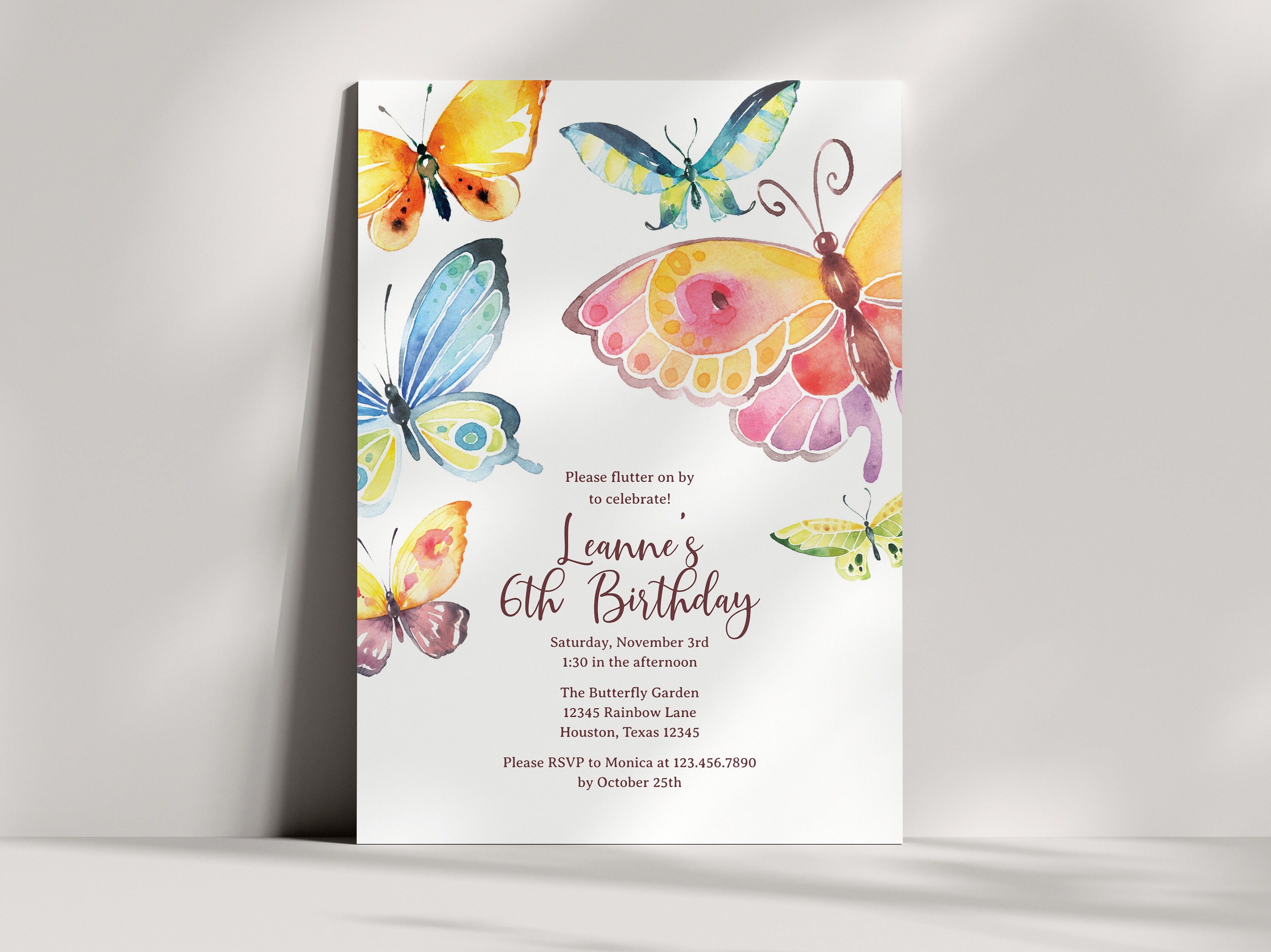 Printable Butterfly Party Invitation Butterfly Birthday - Etsy