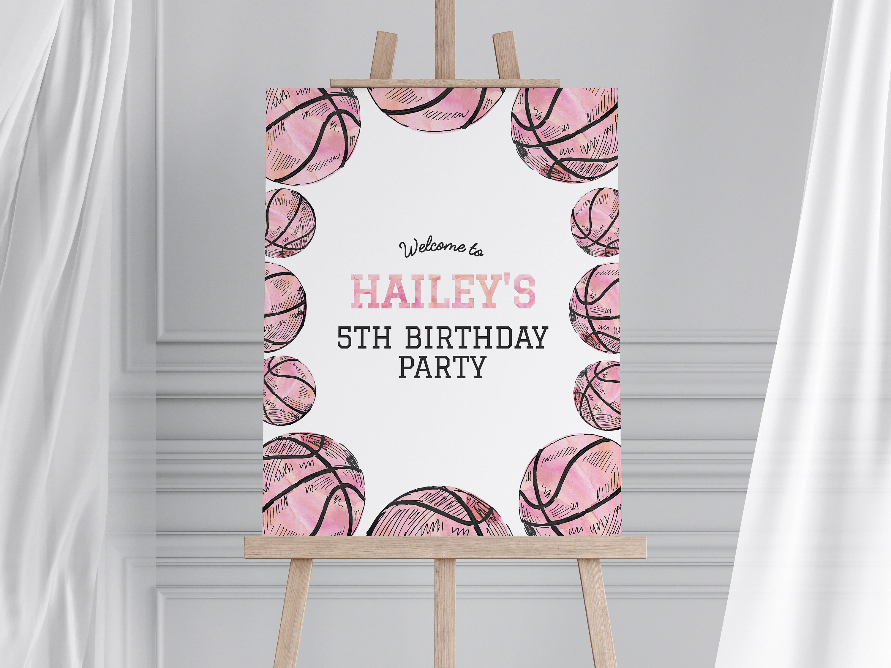 Editable Basketball Welcome Sign Basketball Birthday Sign - Etsy