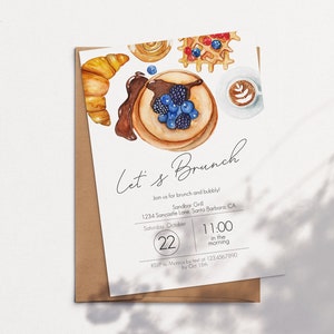 Printable Brunch Invitation, Brunch and Bubbly Invitation, Editable ...