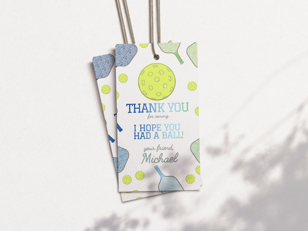 Editable Pickleball Favor Tag Pickleball Birthday Favor Tag Pickleball ...