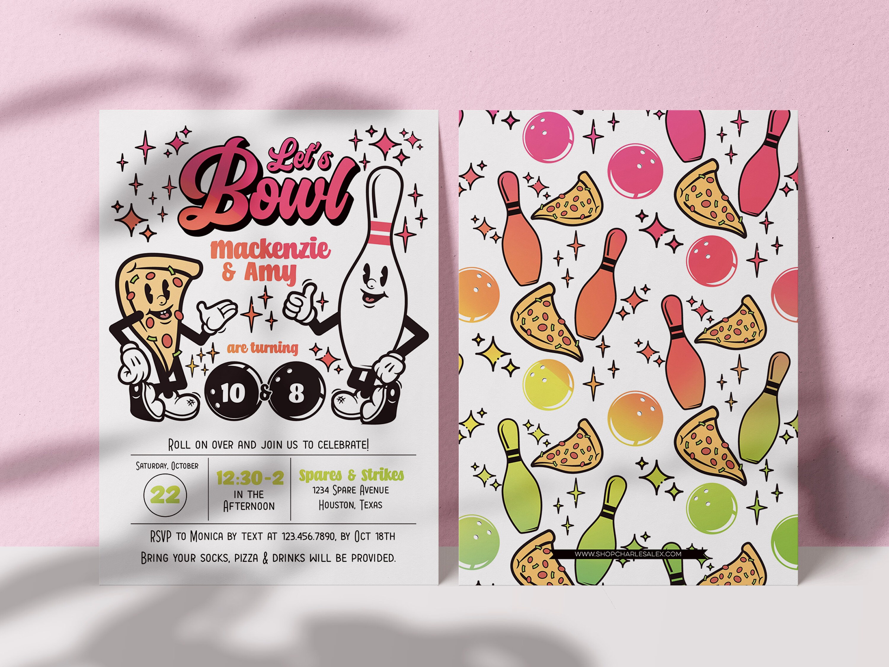 Editable Bowling Party Favor Tag Bowling Birthday Tag - Etsy