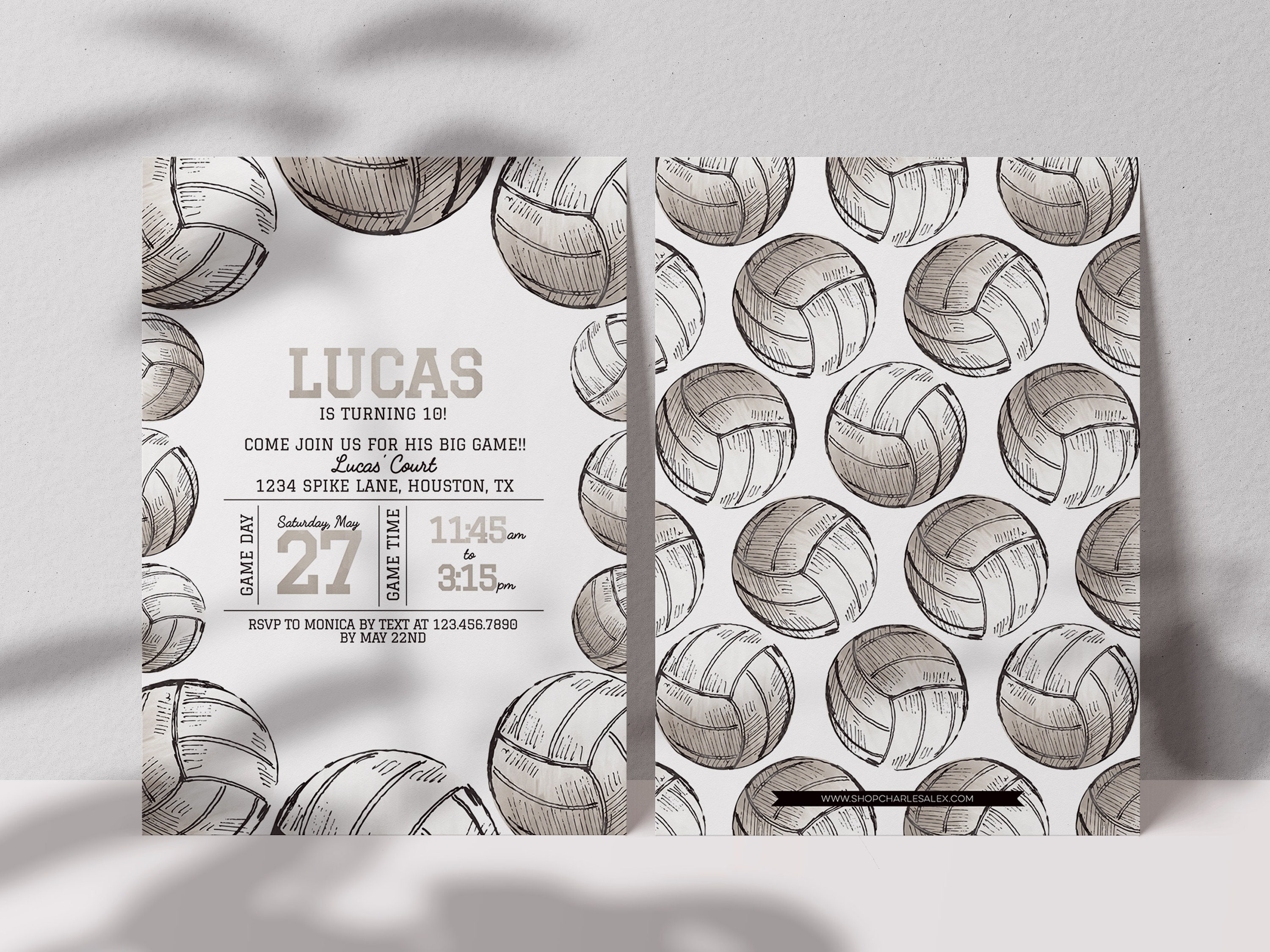 Editable Volleyball Invitation, Girl Volleyball Birthday Invitation ...