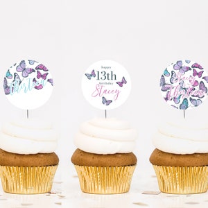 Editable Colorful Butterfly Birthday Welcome Sign, Butterfly Birthday ...