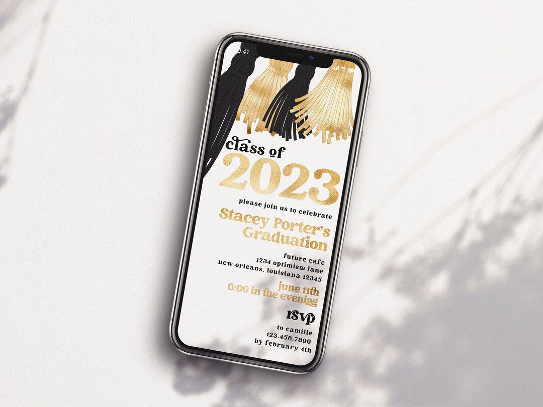 Mobile Graduation Party Invitation, Graduate Party Invitation, Editable ...