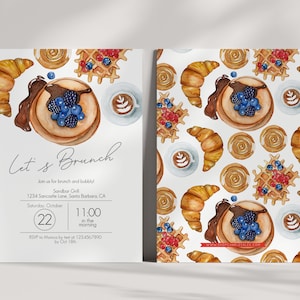 Printable Brunch Invitation, Brunch and Bubbly Invitation, Editable ...