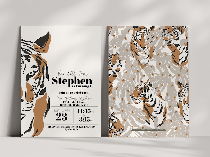 Little Tiger Birthday Invitation Tiger Theme Birthday - Etsy
