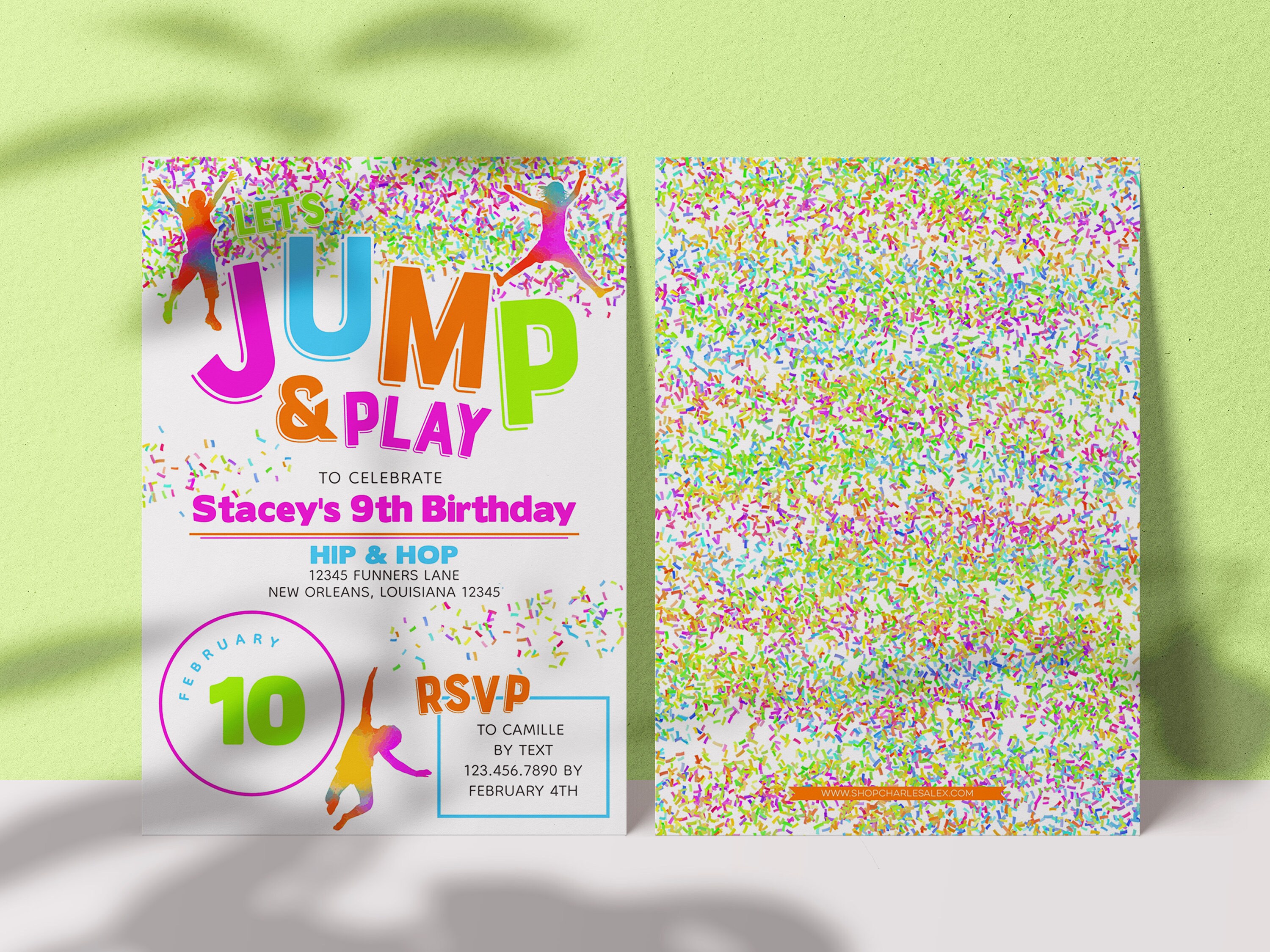 Editable Jump Birthday Party Invitation, Jump Birthday Invitation, Jump ...