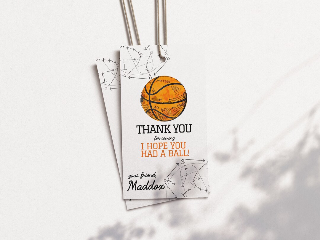Editable Basketball Favor Tag, Basketball Birthday Favor Tag ...