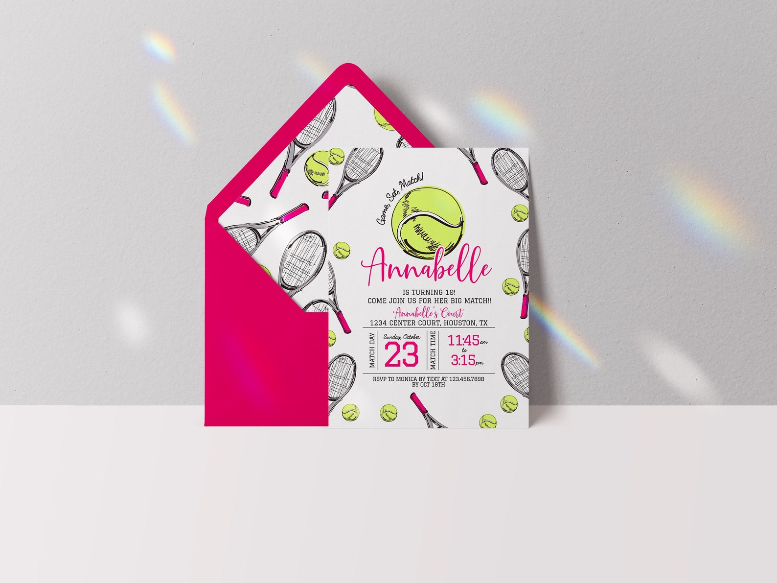 Editable Tennis Invitation, Tennis Birthday Party Invitation, Tennis ...