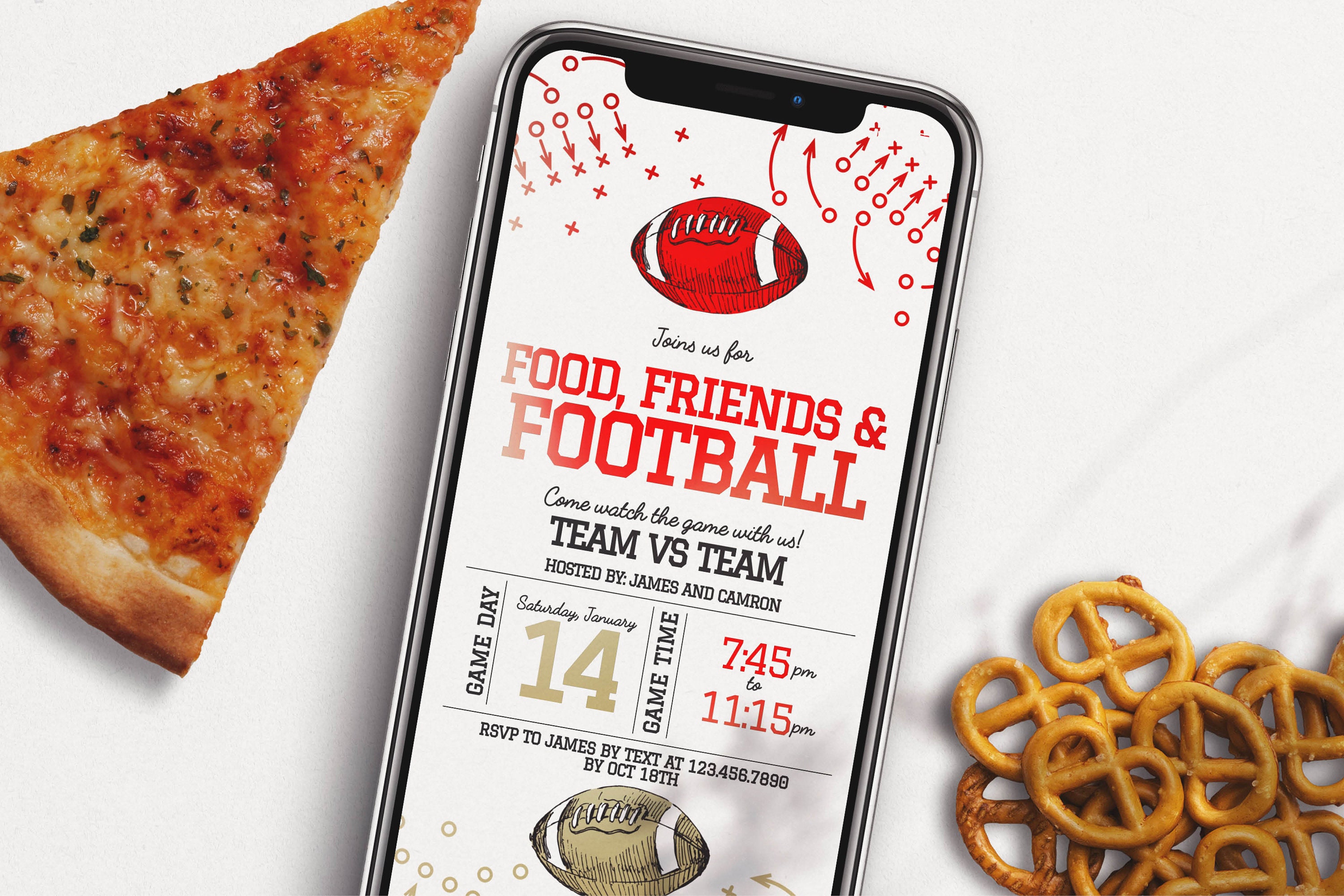 Textable Football Watch Party Invitation, Tailgate Watch Phone ...
