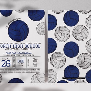 Editable Volleyball Banquet Invitation Volleyball Banquet - Etsy