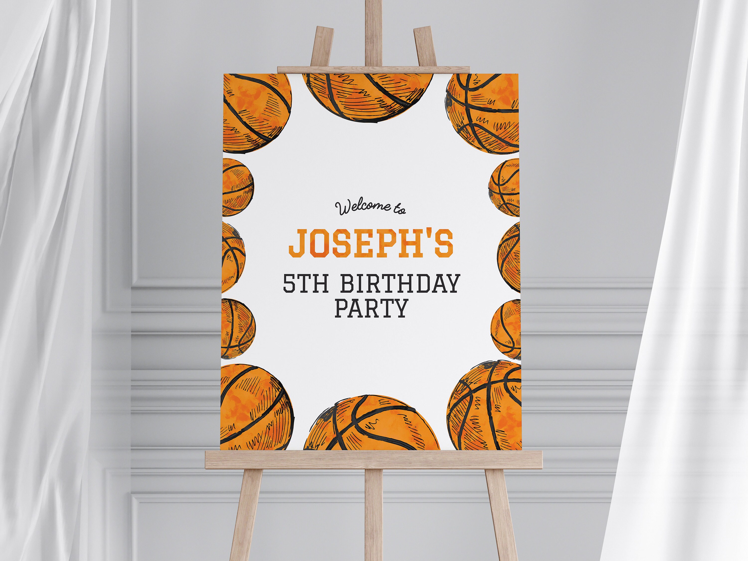 Editable Basketball Welcome Sign Basketball Birthday Sign - Etsy