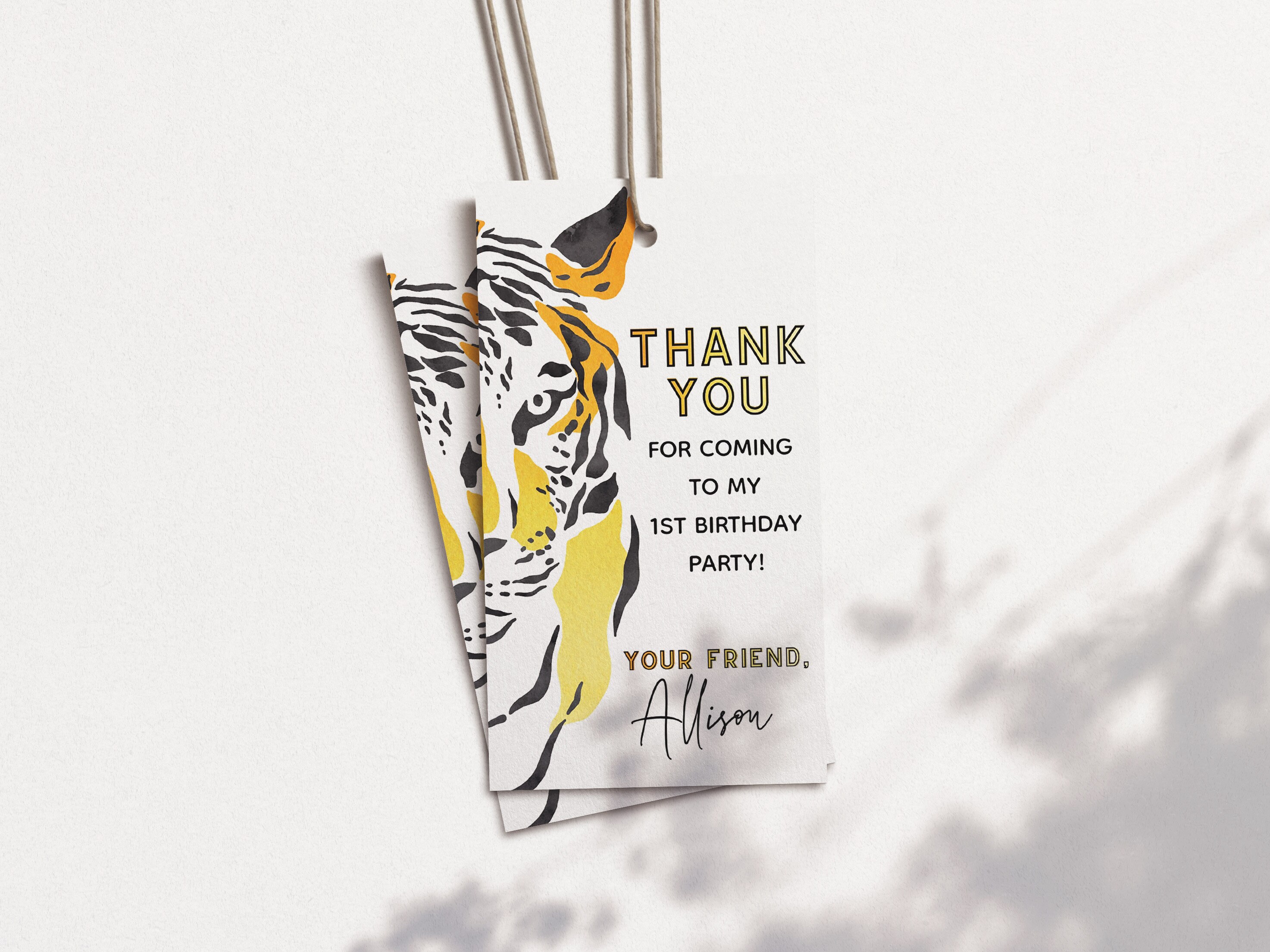 Editable Tiger Party Favor Tag, Tiger Birthday Tag, Tiger Birthday ...