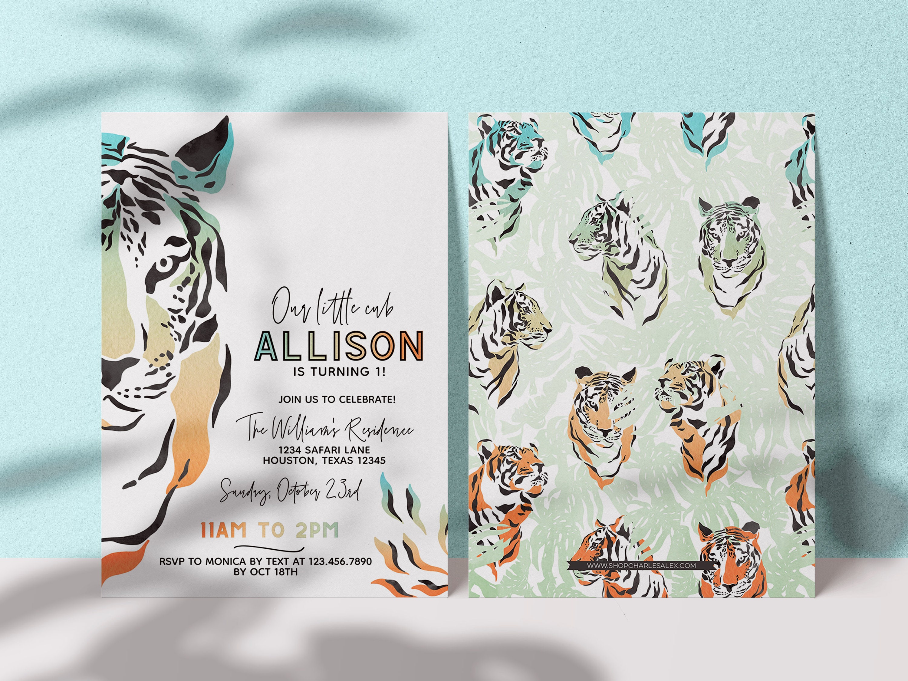 Editable Tiger Party Favor Tag Tiger Birthday Tag Tiger - Etsy
