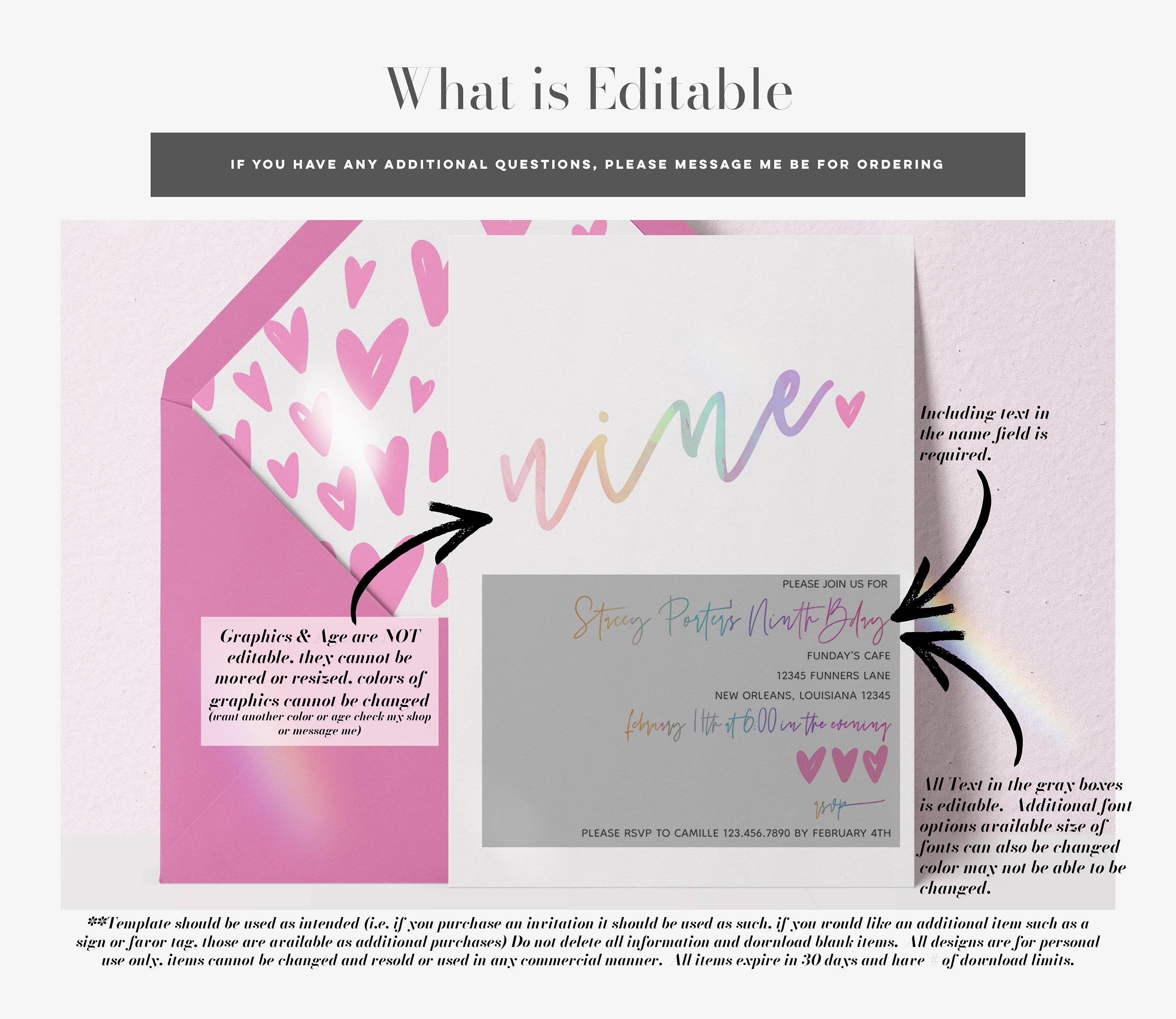 9th Birthday Invitation Young Girl Birthday Invitation - Etsy Australia