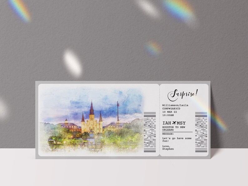 Editable Boarding Pass Template Surprise Ticket To New Etsy 7881