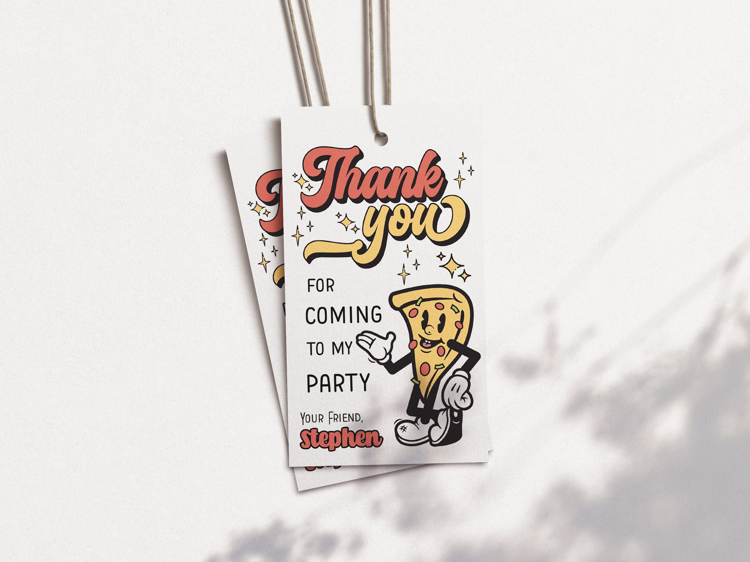 Editable Pizza Party Favor Tag, Pizza Birthday Tag, Pizza Party ...