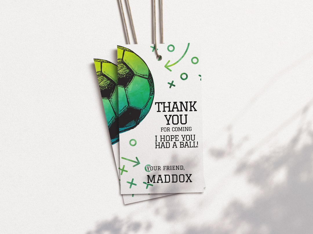 Editable Soccer Favor Tag Soccer Birthday Favor Tag Soccer Birthday Tag ...