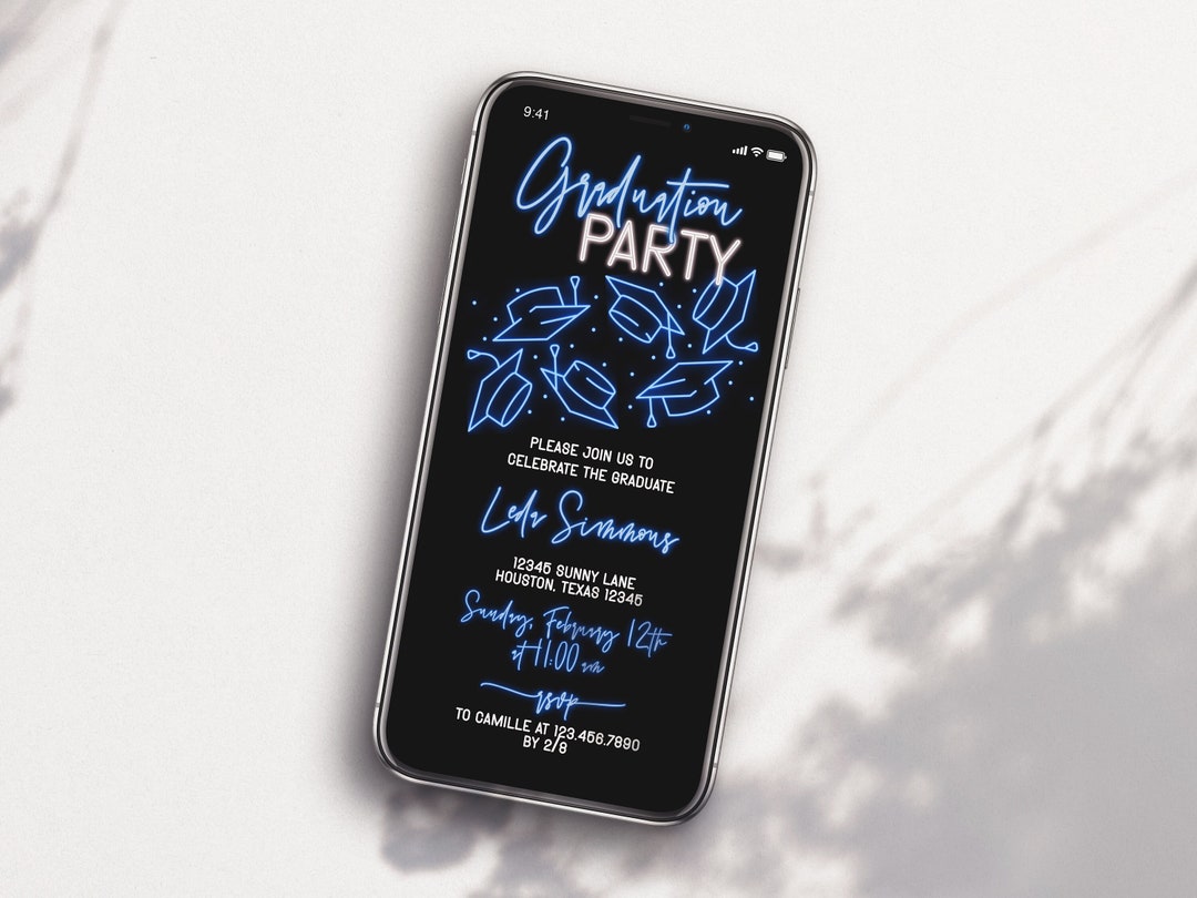Mobile Graduation Party Invitation, Graduate Party Invitation, Editable ...