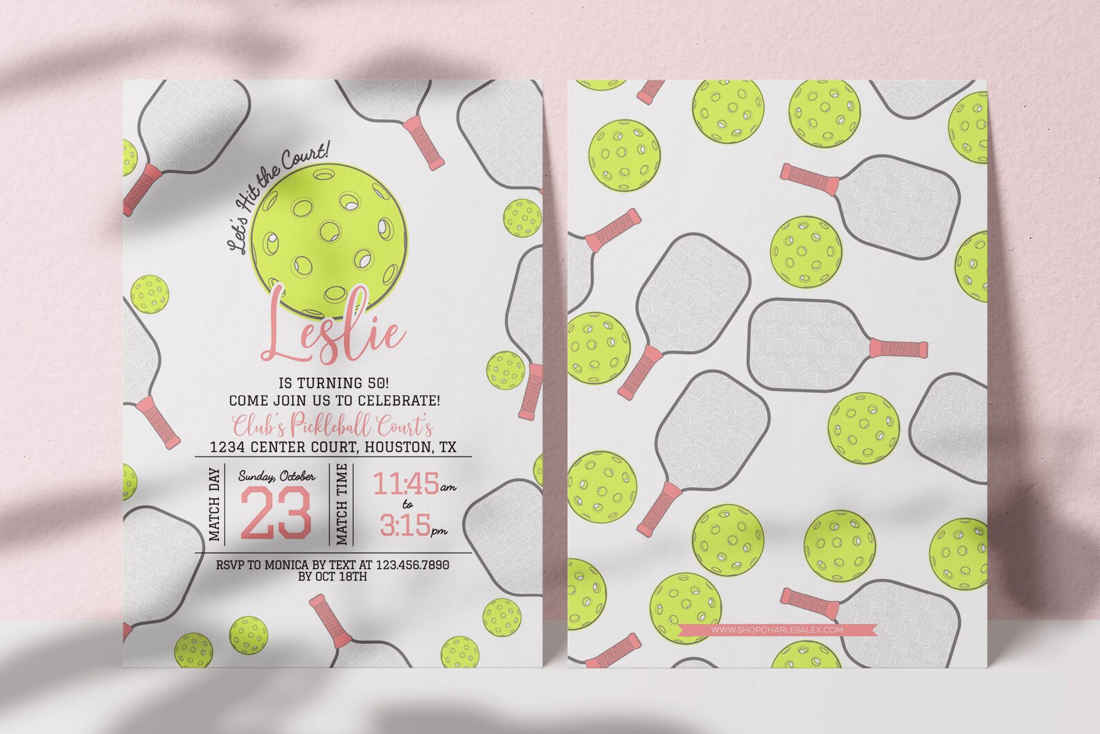 Editable Pickleball Invitation, Pickle Ball Birthday Party Invitation ...