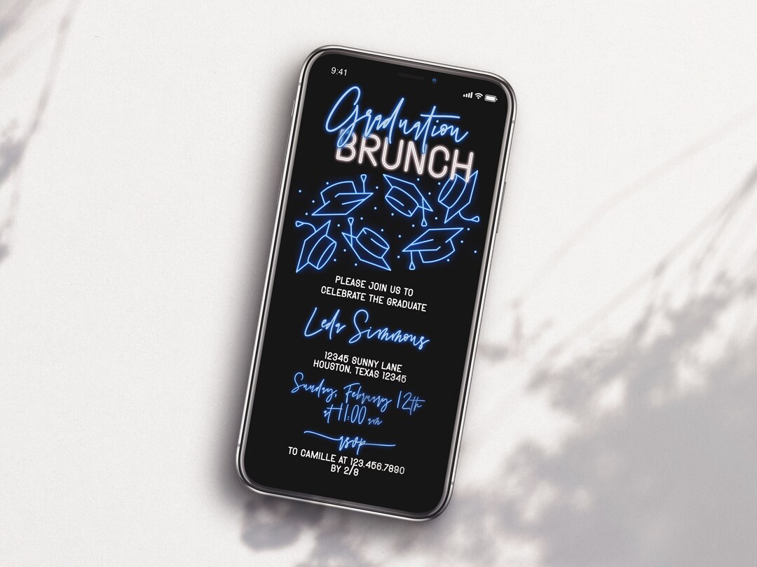 Mobile Graduation Brunch Invitation Graduate Brunch Invitation Editable ...