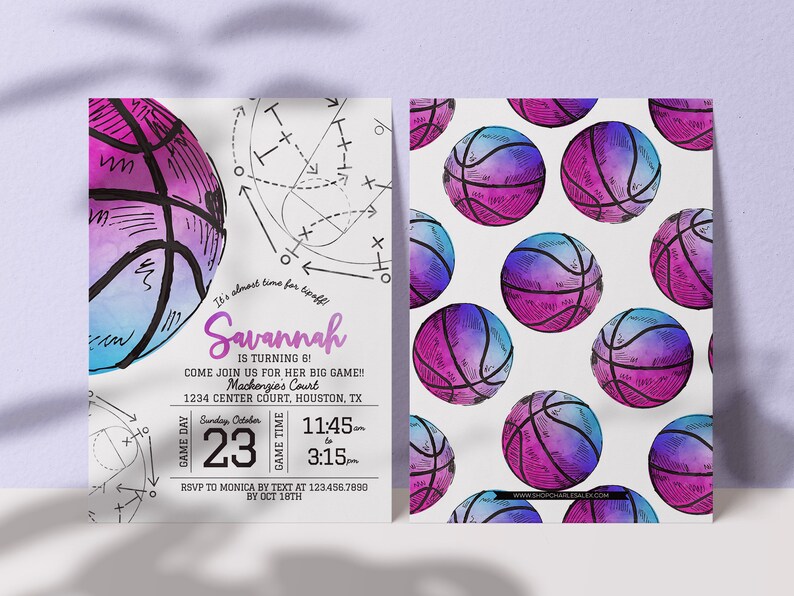 Editable Basketball Invitation, Girl Basketball Birthday Invitation ...