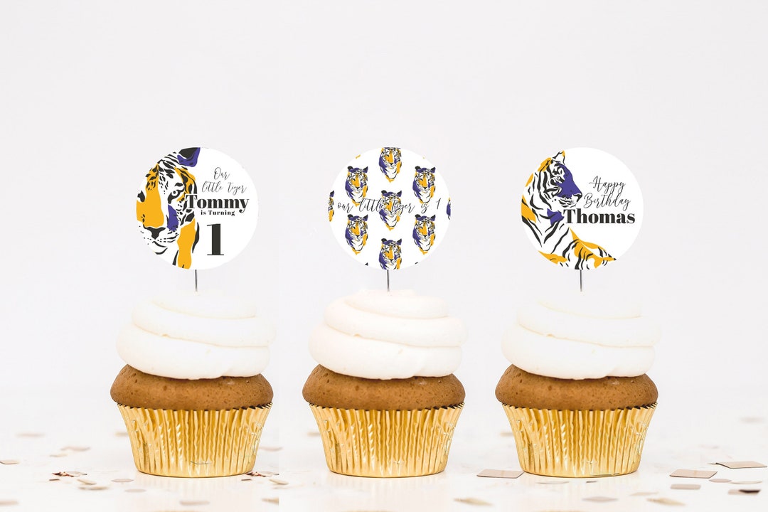 Little Tiger Cupcake Toppers, Jungle Animal Topper, Safari Animals ...