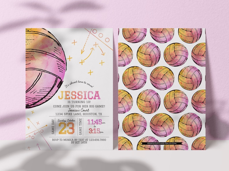 Textable Volleyball Birthday Invitation Volleyball Theme - Etsy