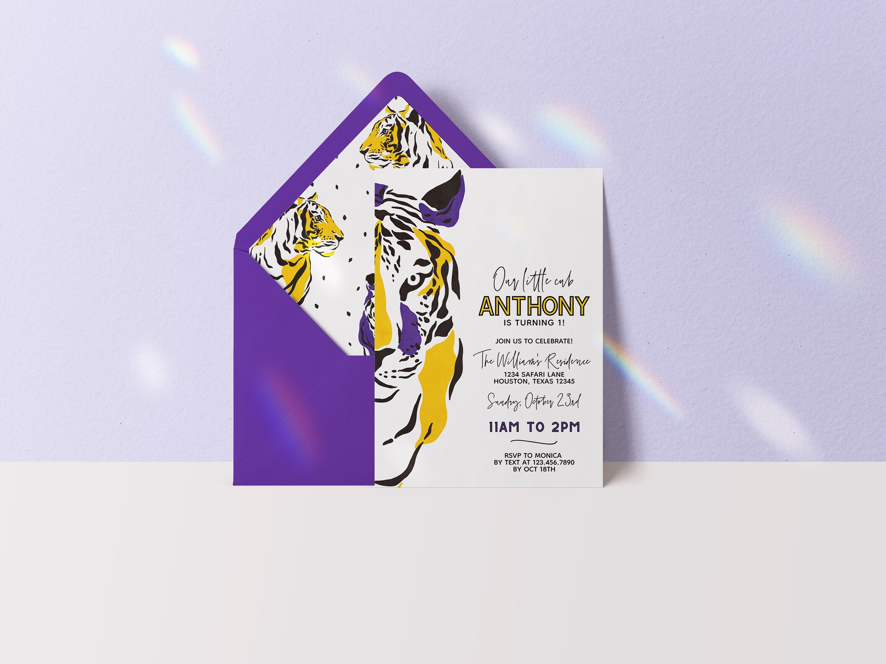 Little Tiger Birthday Invitation, Tiger Theme Birthday Invitation ...