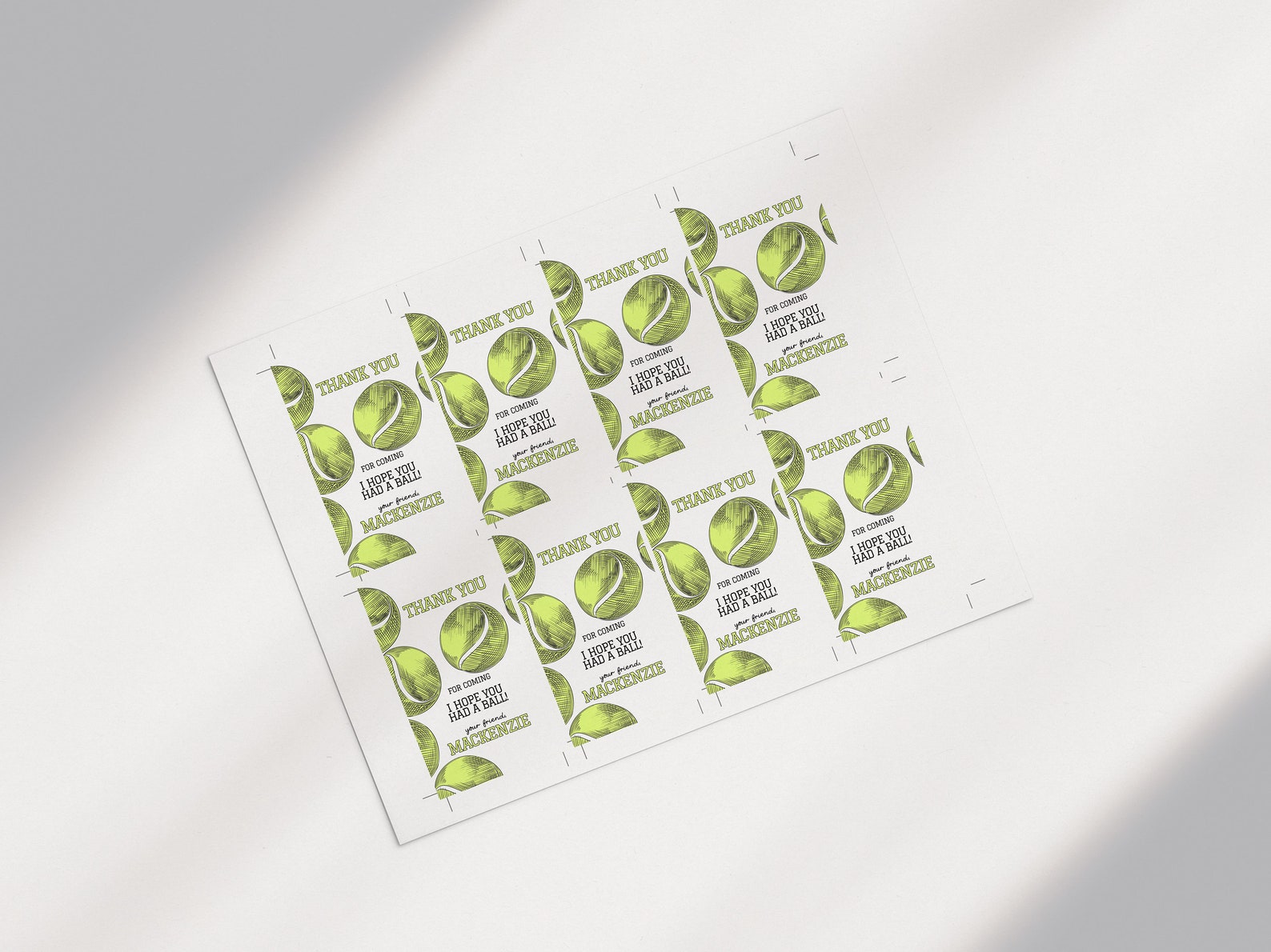 Editable Tennis Favor Tag, Tennis Birthday Favor Tag, Tennis Birthday ...