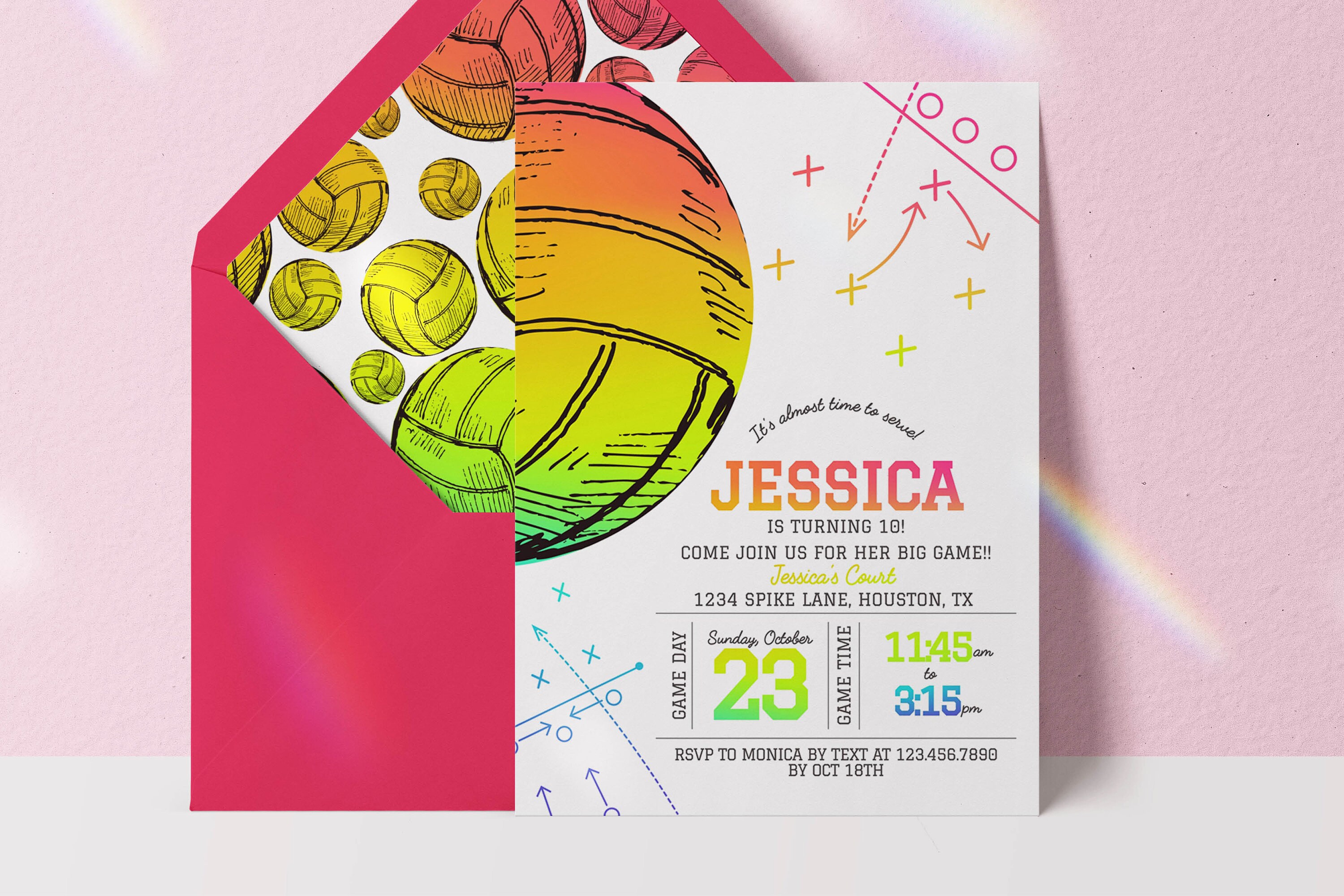 Editable Volleyball Invitation Girl Volleyball Birthday - Etsy