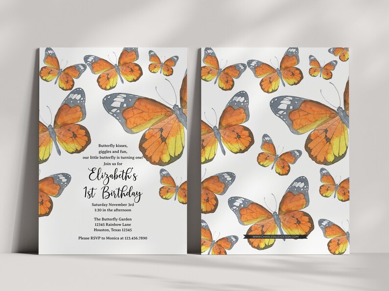 Monarch Butterfly Invitation Butterfly Invitation - Etsy