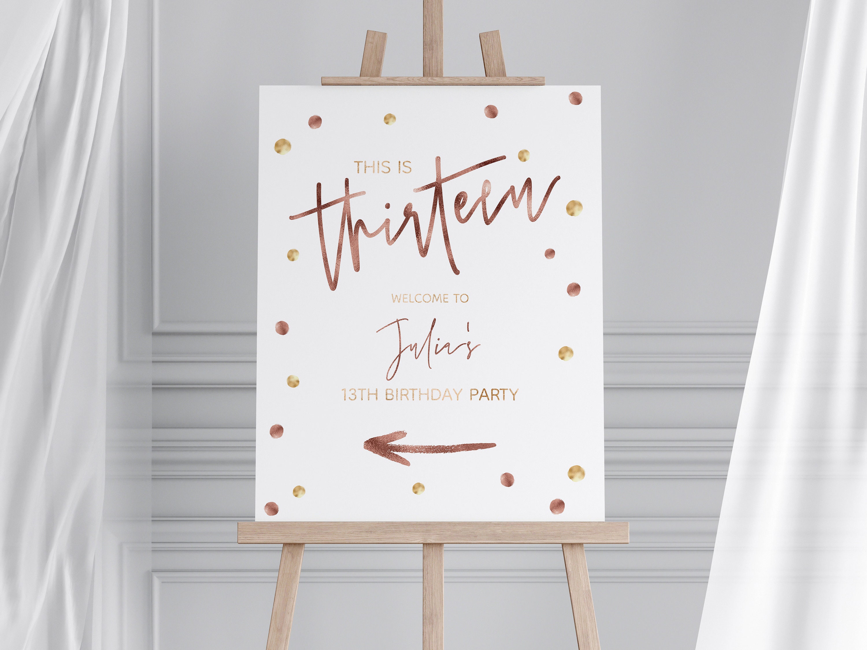 Editable 13th Birthday Welcome Sign, Editable Welcome Sign for Girl ...