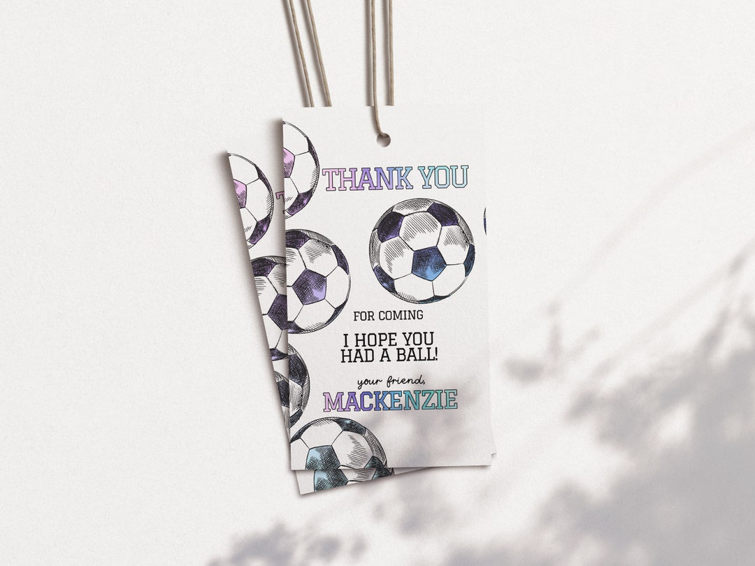 Editable Soccer Favor Tag, Soccer Birthday Favor Tag, Soccer Birthday ...