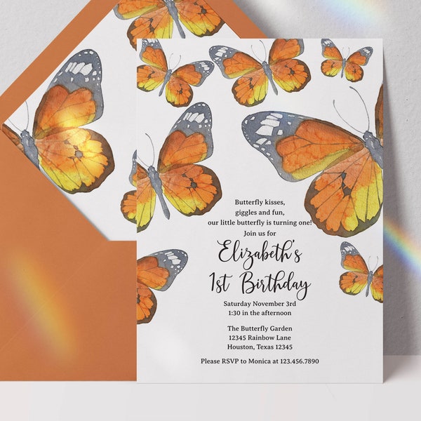 Butterfly Invitation - Etsy