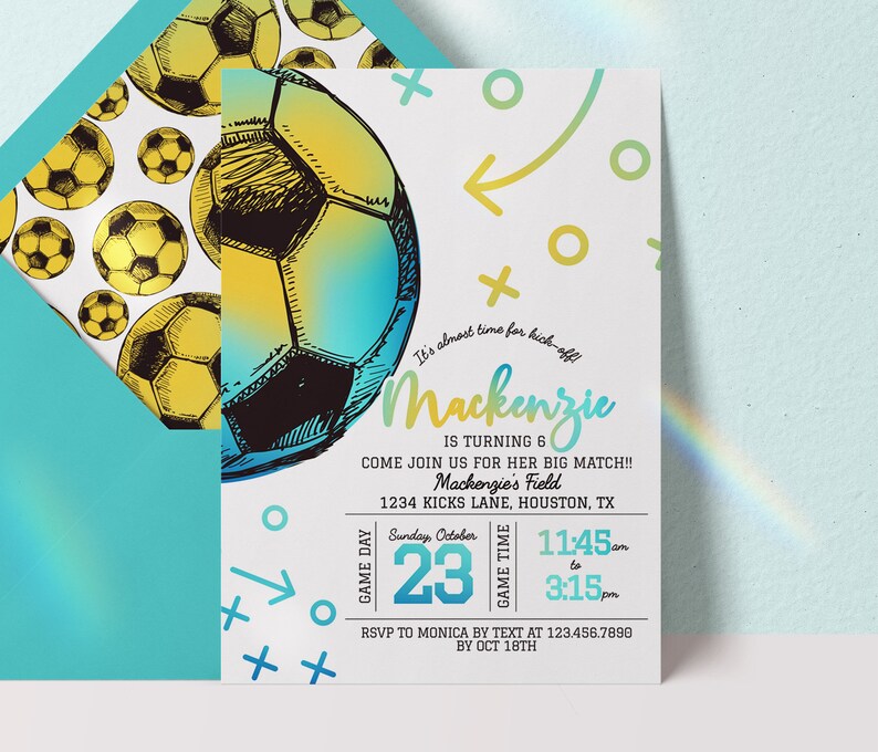 Editable Soccer Invitation for Girl, Soccer Birthday Invitation, Soccer ...