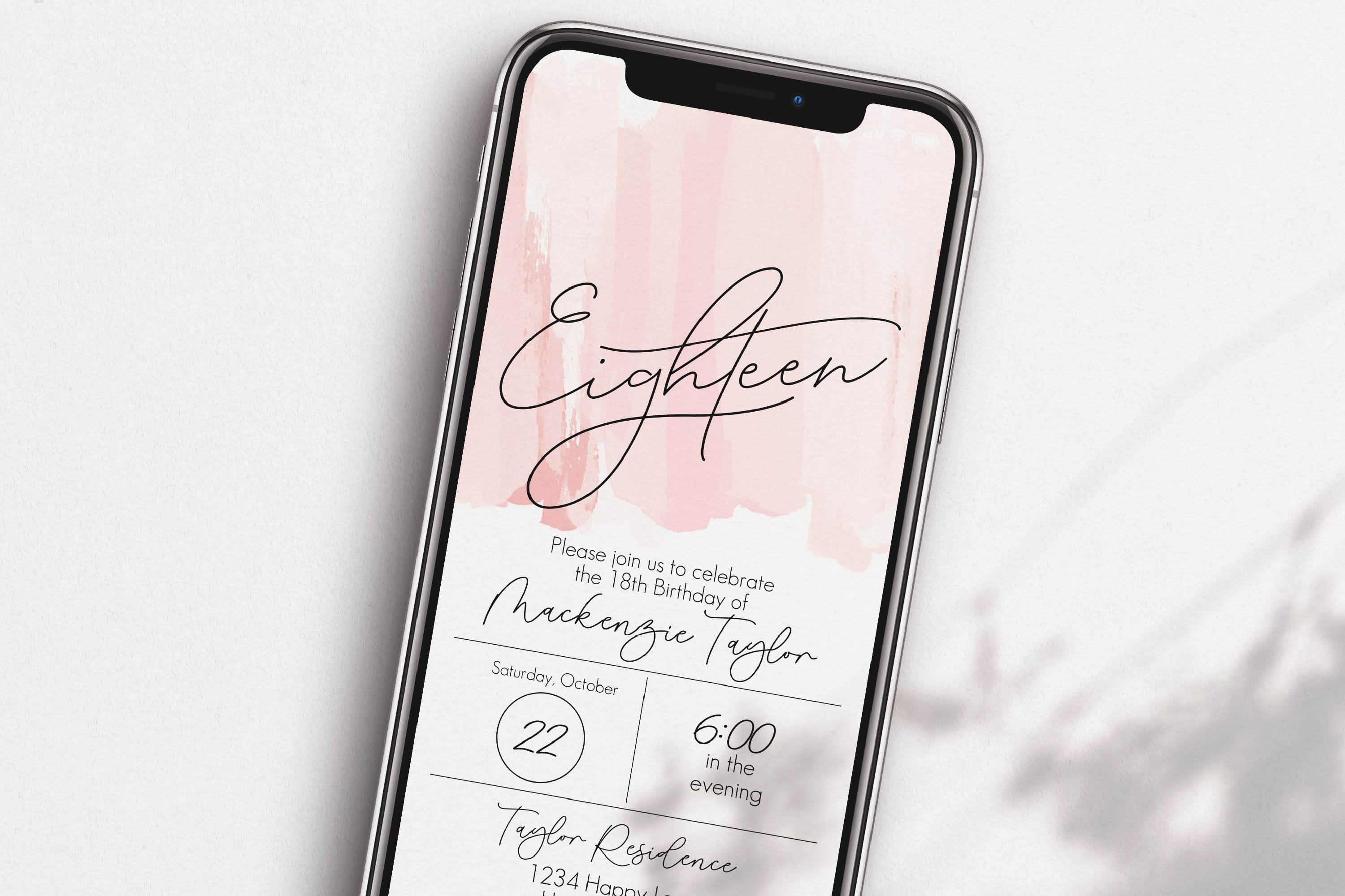 Textable 18th Birthday Invitation Teen Girl Birthday Phone - Etsy