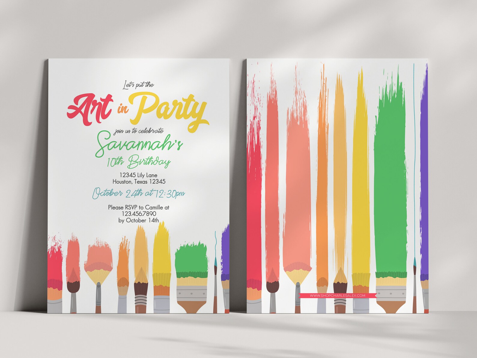 Editable Art Party Birthday Invitation, Art Birthday Invitation, Art ...